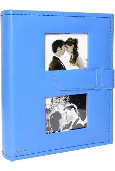 Nobbystar 200 'lük 10x15cm. Mavi Pencereli Deri Fotoğraf Albümü Nobbystar 200 'lük 10x15cm. Mavi Pencereli Deri Fotoğraf Albümü