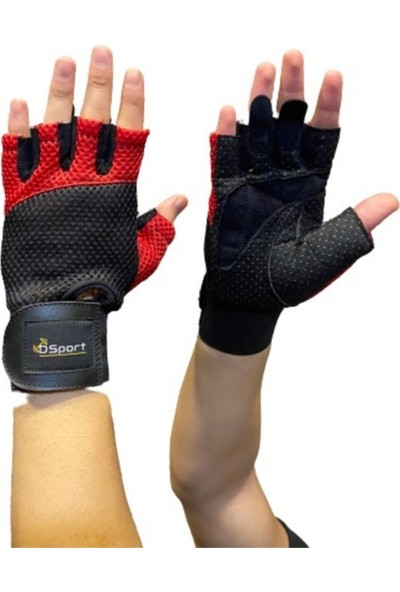 Dsport 1952 Concept kirmizi Siyah Sporcu Fitness Bileklikli Ağırlık Eldiveni