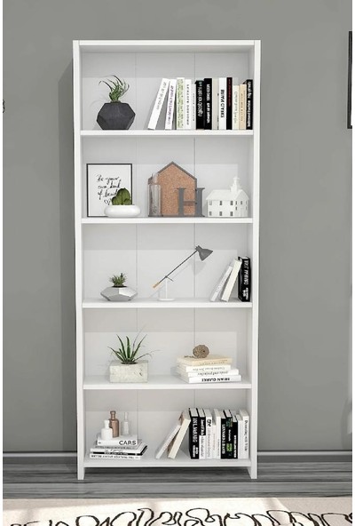 Pratico 5 Raflı Kitaplık Beyaz