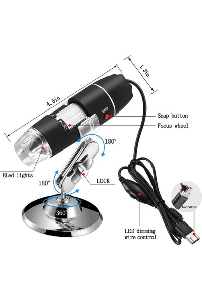 Ironx USB Dijital Mikroskop, El 40X500X Büyütme Endoskopu Ironx USB Dijital Mikroskop, El 40X500X Büyütme Endoskopu