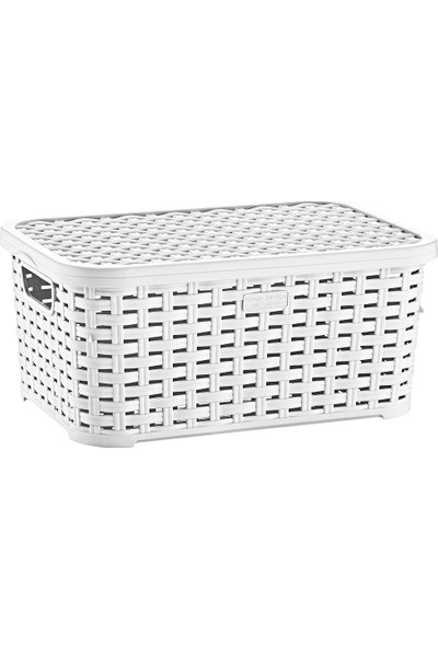 Plastart Kapaklı Rattan Sepet | 5 Lt. Plastart Kapaklı Rattan Sepet | 5 Lt.