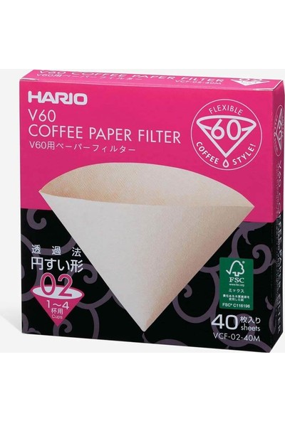 Hario V60 02 Kahve Filtre Kağıdı 100'lü