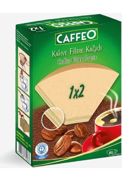 Caffeo Kahve Filtre Kağıdı 1 × 2 ( Doğal Kağıt ) 80'li Caffeo Kahve Filtre Kağıdı 1 × 2 ( Doğal Kağıt ) 80'li
