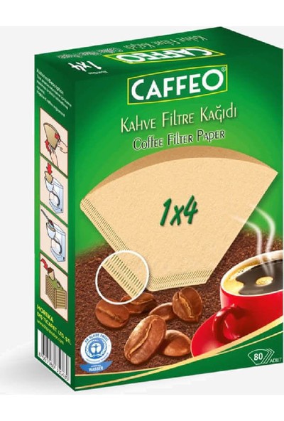 Caffeo Kahve Filtre Kağıdı 1 × 4 ( Doğal Kağıt ) 80'li Caffeo Kahve Filtre Kağıdı 1 × 4 ( Doğal Kağıt ) 80'li