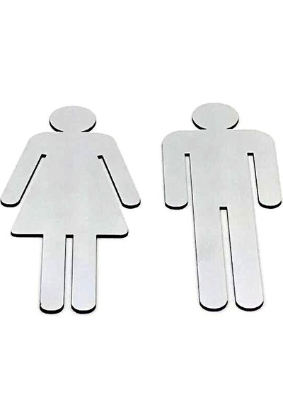 Se-Dizayn Wc Tuvalet Işareti Bayan ve Bay Takım ( 2 Adet ), Kapıyönlendirme