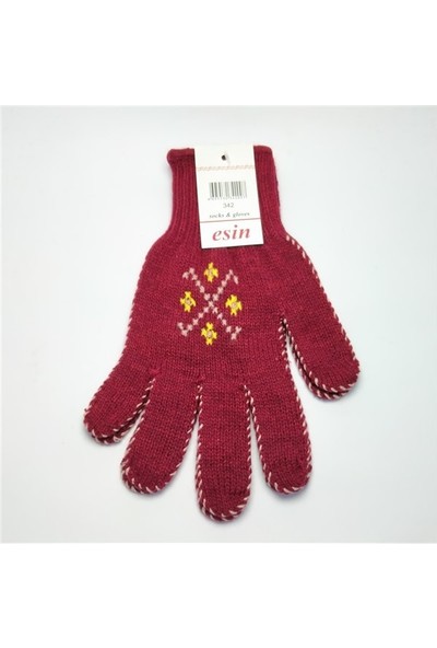 Esin Kadın Yün Triko Işlemeli Eldiven