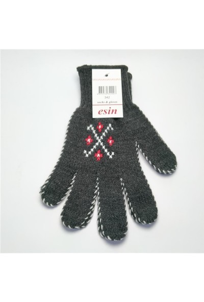 Esin Kadın Yün Triko Işlemeli Eldiven