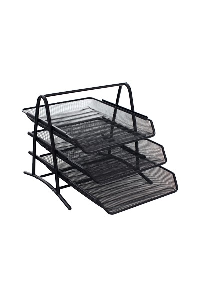 Globox Evrak Rafı Metal 3'lü Siyah