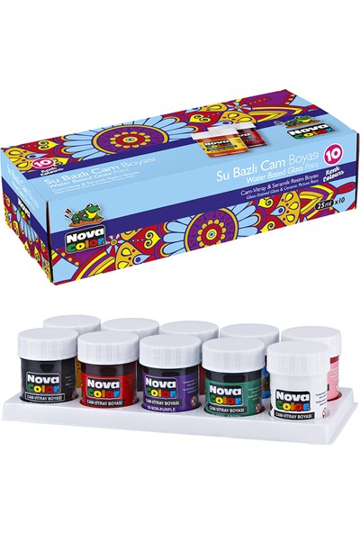 Nova Color Öğrenci Tipi Cam Boyası Su Bazlı 30 cc 10 Renk Nova Color Öğrenci Tipi Cam Boyası Su Bazlı 30 cc 10 Renk
