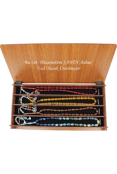 Pigado İsme Özel Kutusunda 4 Adet Sıkma Kehribar Efsane Renkler Tesbih Seti Pigado İsme Özel Kutusunda 4 Adet Sıkma Kehribar Efsane Renkler Tesbih Seti