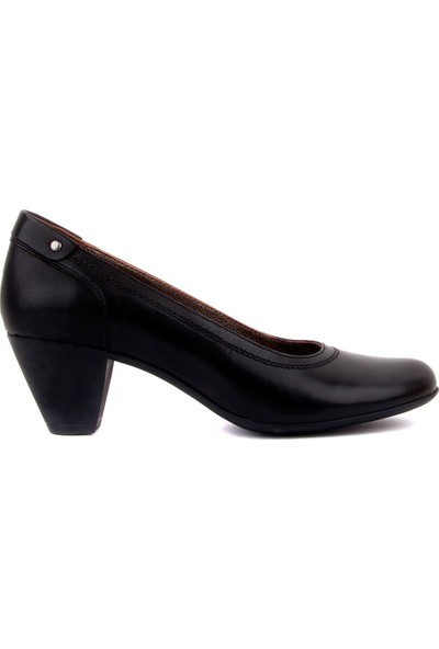 Iloz - Siyah Deri Kadın Topuklu Ayakkabı Iloz - Siyah Deri Kadın Topuklu Ayakkabı