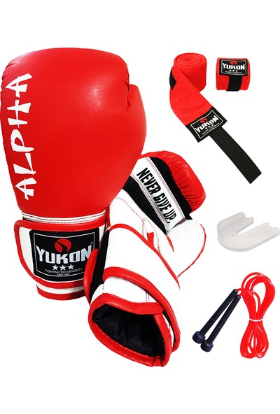 Yukon Alpha Boks Eldiveni Boks Bandajı Dişlik Atlama Ipi Seti Yukon Alpha Boks Eldiveni Boks Bandajı Dişlik Atlama Ipi Seti