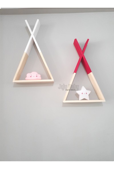 Jaju Baby Kırmızı- Beyaz Çadır Tepe Raf