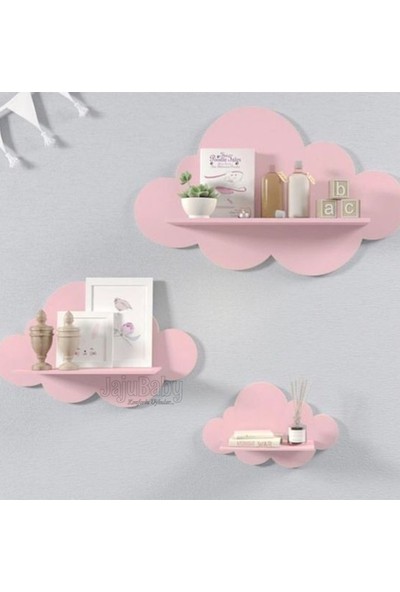 Jaju Baby 3'lü Pembe Bulut Raf Set Jaju Baby 3'lü Pembe Bulut Raf Set