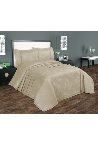 Elisa Home Elita Elyafsız Çift Kişilik Yatak Örtüsü Pike Çift Renkli Cappuccino-Ekru Elisa Home Elita Elyafsız Çift Kişilik Yatak Örtüsü Pike Çift Renkli Cappuccino-Ekru