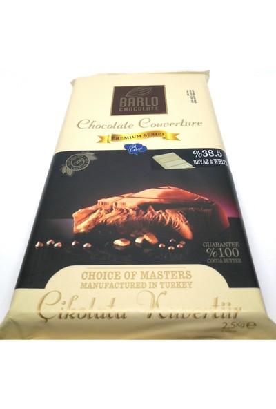 Barlo Chocolate Beyaz Kuvertür Çikolata (Fildişi) 2,5 kg - %38,5 Barlo Chocolate Beyaz Kuvertür Çikolata (Fildişi) 2,5 kg - %38,5