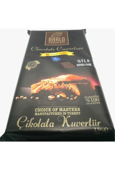 Barlo Chocolate Bitter Kuvertür Çikolata 2,5 kg - %71,5
