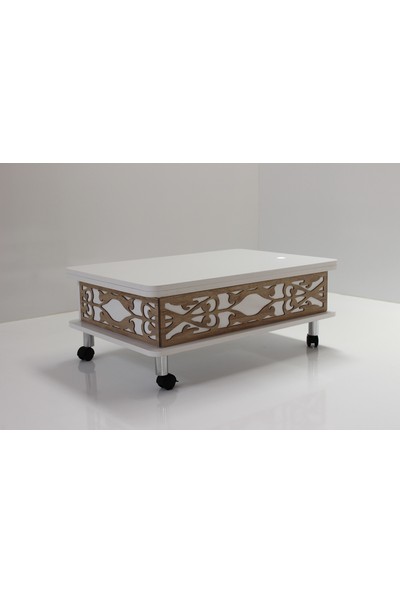 Kolex Akıllı Sihirli Sehpa 3 Kademeli Tekerli