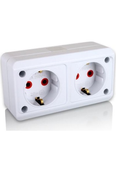 Fetih Priz Ikili Topraklı Sıva Üstü Yakut Fetih 850-00-23