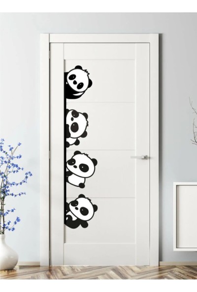 Walldeco Sevimli Pandalar Kapı Dolap Veya Duvar Sticker Seti Walldeco Sevimli Pandalar Kapı Dolap Veya Duvar Sticker Seti