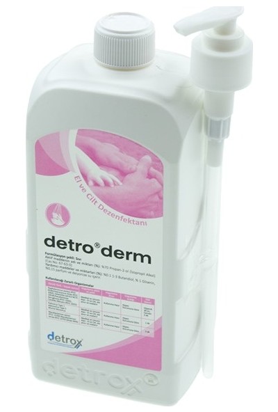 Detrox Detroderm El ve Cilt Dezenfektanı 1000 ml + Pompa Detrox Detroderm El ve Cilt Dezenfektanı 1000 ml + Pompa