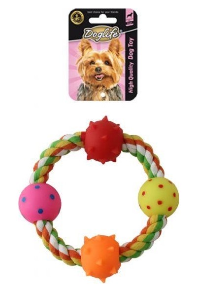 Doglife 3 Toplu Halka Ip Köpek Oyuncağı Doglife 3 Toplu Halka Ip Köpek Oyuncağı