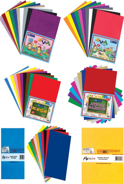Fly Color El Işi Kağıt, Karton, Eva Çeşitleri Seti Fly Color El Işi Kağıt, Karton, Eva Çeşitleri Seti