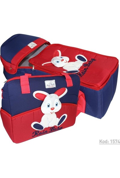 Rain Baby Kabartma Tavşanlı Kırmızı Bebek Taşıma Seti K1574 Rain Baby Kabartma Tavşanlı Kırmızı Bebek Taşıma Seti K1574