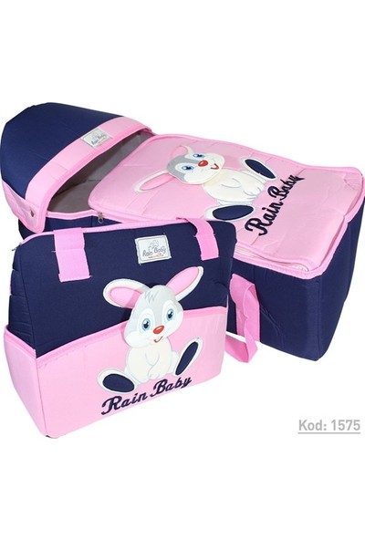 Rain Baby Kabartma Tavşanlı Pembe Bebek Taşıma Seti K1575 Rain Baby Kabartma Tavşanlı Pembe Bebek Taşıma Seti K1575