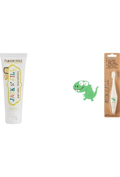 Jack N' Jill Jack N'jill Bebek Diş Macunu Diş Fırçası Set ( Dino Fıça- Aromasız Macun)