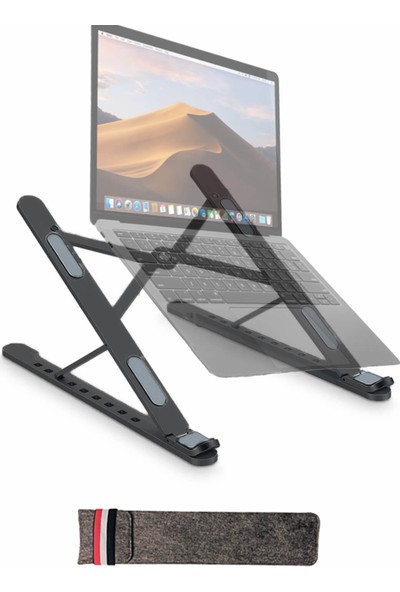 Roxaly Taşınabilir Laptop Macbook ve Tablet Standı - Alüminyum - Yükseklik Ayarlı - 17''e Kadar Uyumluluk