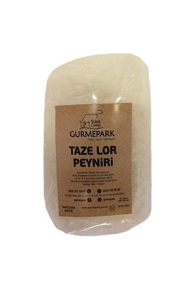 Gurmepark Balıkesir Kaşar Lor Peyniri Tuzsuz 250 gr