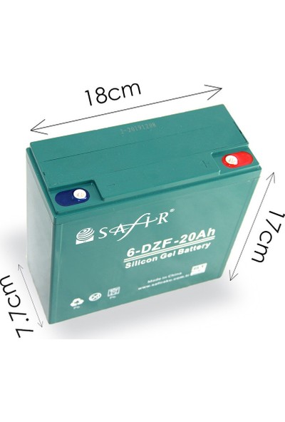 Safir Jel Akü 12 V - 20 Ah ( Yeni Tarihli )