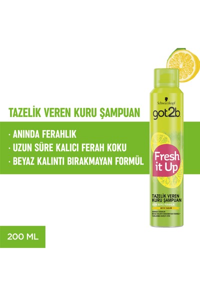 Got2B Fresh It Up Extra Fresh Kuru Şampuan 200 ml Got2B Fresh It Up Extra Fresh Kuru Şampuan 200 ml