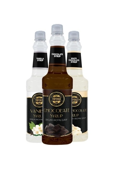 By Tüfekçi Kahve Şurupları Avantajlı 3lü Şurup (Vanilya Çikolata Beyaz Çikolata)