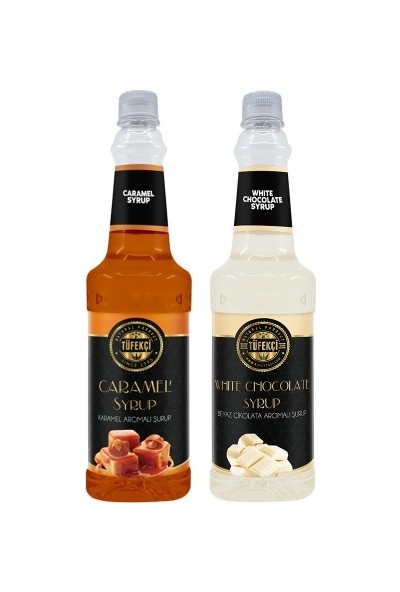 By Tüfekçi Karamel ve Beyaz Çikolata Şurubu 750 ml 2li Avantajlı Paket By Tüfekçi Karamel ve Beyaz Çikolata Şurubu 750 ml 2li Avantajlı Paket