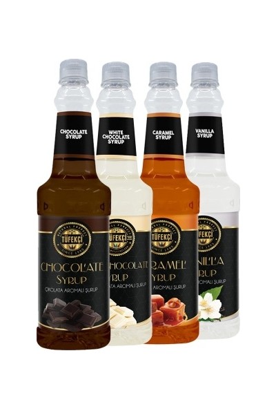 By Tüfekçi 4 Lü Avanataj Paketi ( Çikolata Beyaz Çikolata Karamel Vanilya) 750 ml Şurubu