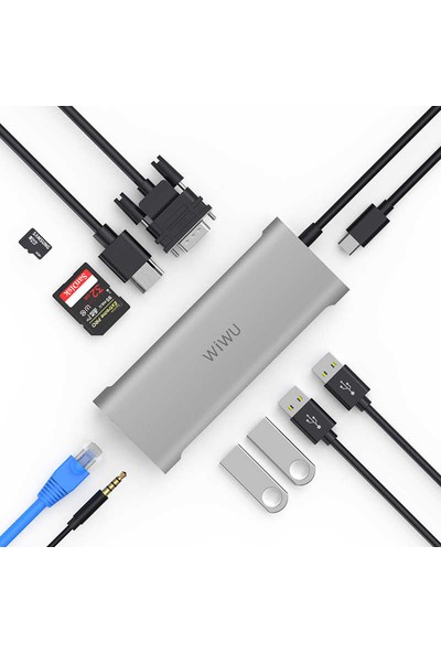 Wiwu Alpha 11in1 Type-C Hub Çoklayıcı Wiwu Alpha 11in1 Type-C Hub Çoklayıcı