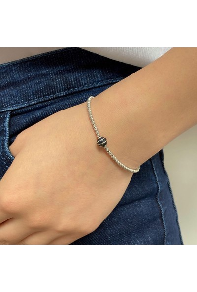 Medcezir Siyah Mineli Charm Bileklik