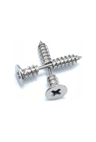 Chavin Bayan Erkek Vida Şeklinde Gri Çelik Küpe DN78BY Chavin Bayan Erkek Vida Şeklinde Gri Çelik Küpe DN78BY