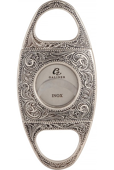 Galiner Gri Inox Çelik Işlemeli Puro Makası RA44BY