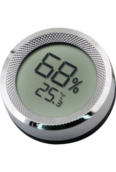 Çelik Hygrometer Dijital Puro Kutusu Sıcaklık ve Nem Ölçer RA53BY