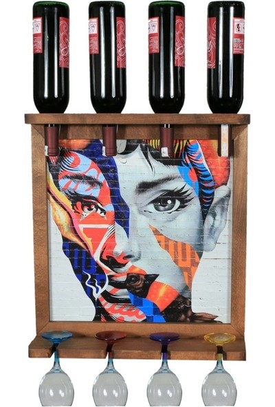 Bahat Tablolu Ahşap Şaraplık Mutfak Dekoru Bahat Tablolu Ahşap Şaraplık Mutfak Dekoru