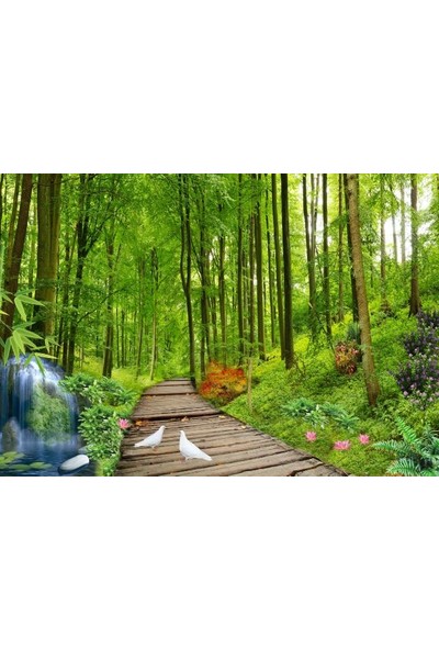 Cici Evim 3 Boyutlu Duvar Kağıdı Poster + Tutkal