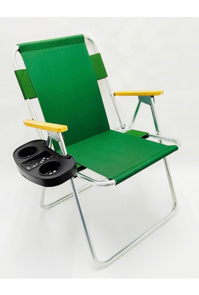 Hastunç Ahşap Kolçaklı Katlanır Kamp Plaj Bahçe Sandalyesi