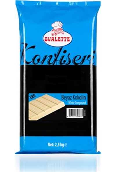 Ovalette Beyaz Konfiseri Kokolin Çikolata Eko 2,5 kg Ovalette Beyaz Konfiseri Kokolin Çikolata Eko 2,5 kg