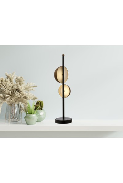 Avonnı ML-9113-2BSY Siyah Boyalı Masa Lambası E14 Metal Pleksi 15CM