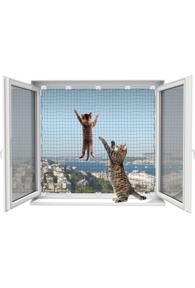 Winblock Pets Kedi Güvenlik Ağı Fransız Balkon Kapısı Kutusu 80X220 Winblock Pets Kedi Güvenlik Ağı Fransız Balkon Kapısı Kutusu 80X220