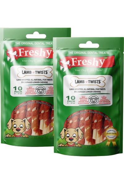 Freshy Lamb Twists - Kuzu Etli Burgu Çubuk 200 gr - 2'li Set