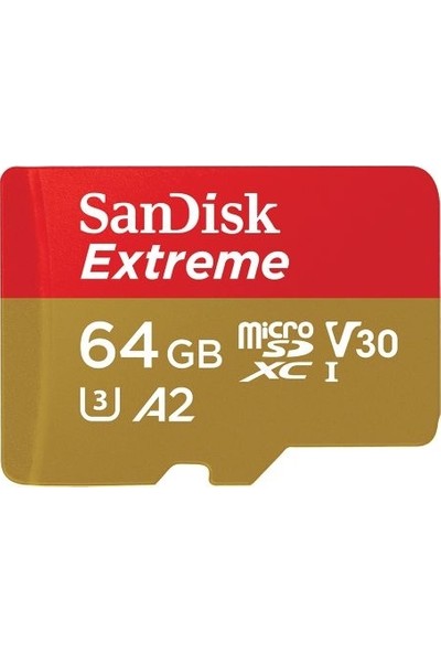 SanDisk Extreme 64GB 160MB/s A2 C10 V30 UHS-I U3 microSD Hafıza Kartı (SDSQXA2-064G-GN6GN) SanDisk Extreme 64GB 160MB/s A2 C10 V30 UHS-I U3 microSD Hafıza Kartı (SDSQXA2-064G-GN6GN)